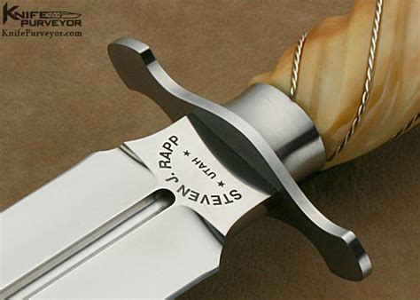 Steven Rapp Custom Knives Jon Robyn Engraved Fluted Fossilized Walrus