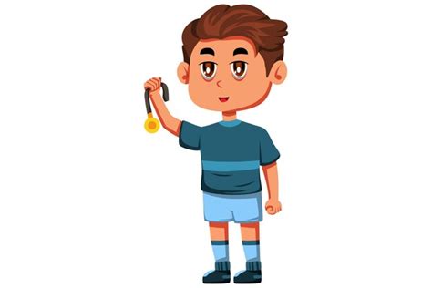 Niedliche Junge Charakter Design Illustration Premium Vektor