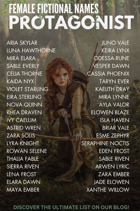 Horror Ghost Best Character Names Fiction Writing Female Character