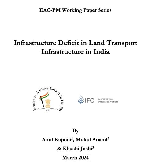Infrastructure Deficit In Land Transport Infrastructure In India