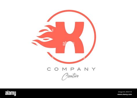 Orange X Alphabet Letter Icon For Corporate With Flames Fire Design