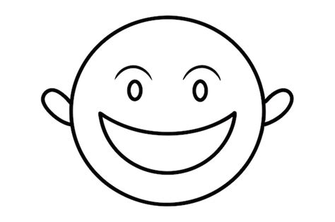 Premium Vector Smiling Face Emoji Outline Illustration On White Background
