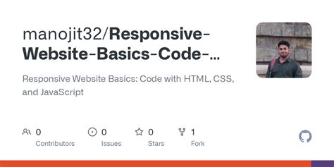 GitHub Manojit32 Responsive Website Basics Code With HTML CSS And JavaScript Responsive