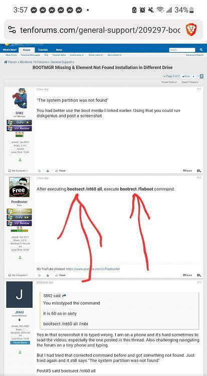 Bootmgr Missing And Element Not Found Installation In Different Drive