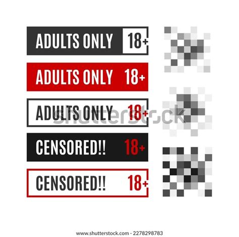 Pixel Censored Adults Only Sign Different Stock Vector Royalty Free Shutterstock