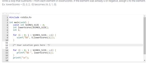 solved write a loop that subtracts 1 from each element in