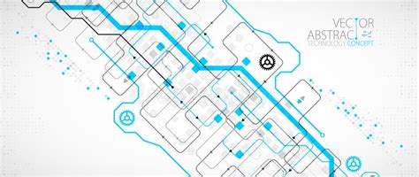 Abstract Technology Concept Circuit Board High Computer Color Background Stock Vector
