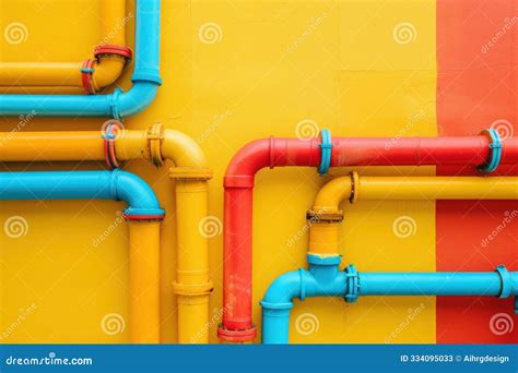 Creative Sales Pipeline Visualization On A Vibrant Wall Featuring Colorful Pipes Stock