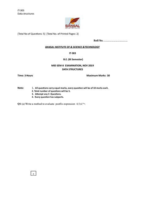 It 303 Dsa Solutions Solution Data Structures Total No Of