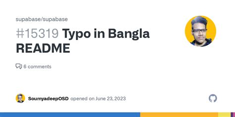 Typo In Bangla Readme · Issue 15319 · Supabasesupabase · Github