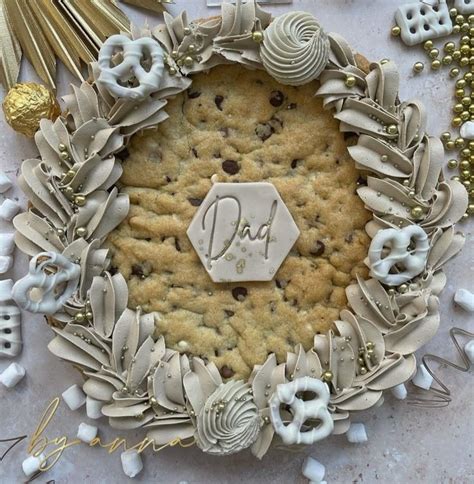 Elegant Gold And White Birthday Cookie