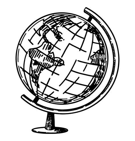Premium Vector Desktop Globe Sketch Geography Model School Classroom