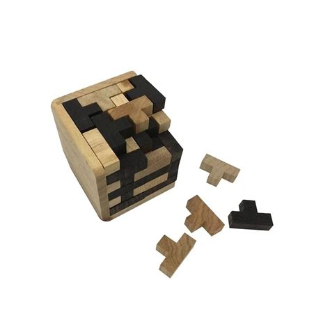 3d Wooden Inter Cube Gridlock Puzzle Educational Toys