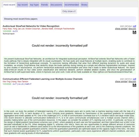 could not render incorrectly formatted pdf error on every recent paper · issue 135