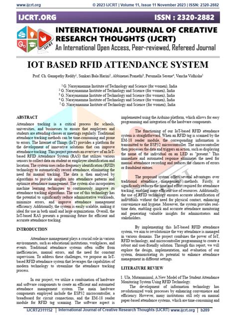 iot based rfid attendance system pdf