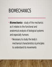 Understanding Biomechanics for Fitness and Wellness | Course Hero
