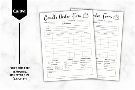 Custom Candle Order Form Template 3 Graphic By Sundiva Design · Creative Fabrica