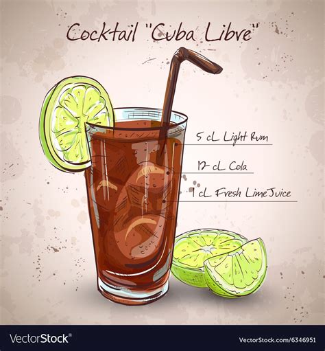 Cuba Libre Cocktail With Lime And Cola