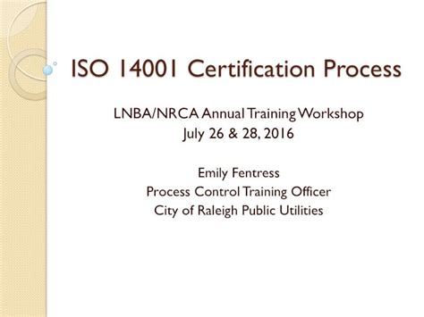 Pdf Iso 14001 Certification Process Neuse River 14001 Certification Process