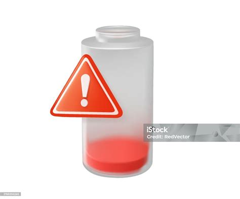 3d 배터리 아이콘입니다 충전 배터리 경고 오류 표시가 있는 휴대폰 배터리 배터리 부족 경고 3d 벡터 아이콘입니다 카툰 미니멀