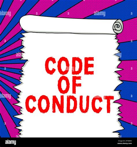 Text Sign Showing Code Of Conduct Concept Meaning Ethics Rules Moral Codes Ethical Principles