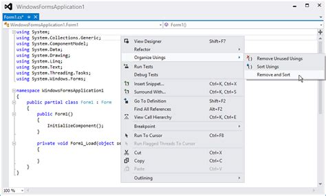 C Helper Remove Unnecessary Using Directives In C