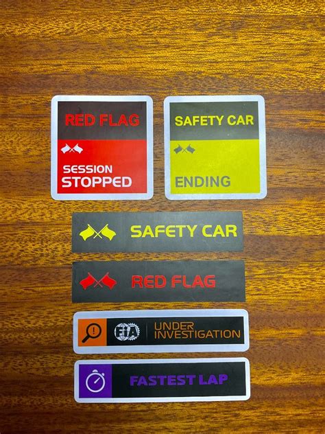 F1 Safety Car Red Flag Fastest Lap Sticker Waterproof Car Accessories