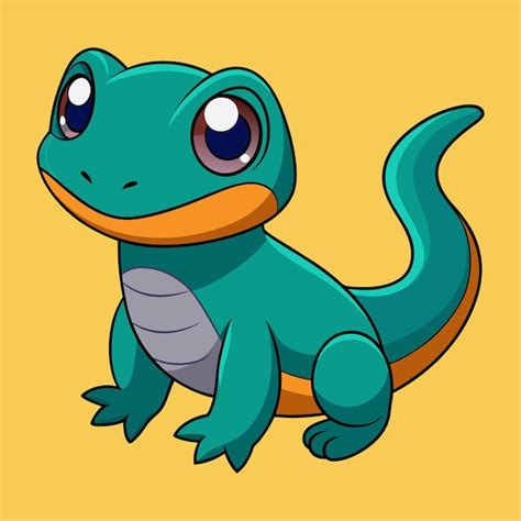 Lizard Displaying Dewlap Kawaii Vector Premium Ai Generated Vector