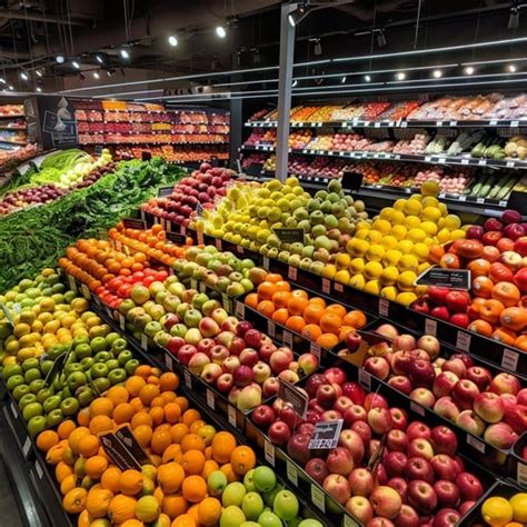 Free Colorful Produce Aisle Image Produce Supermarket Fruits