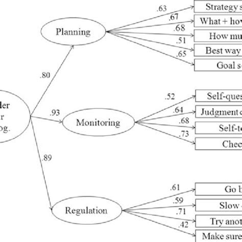 Confirmatory Factor Analysis Model Of The Metacognitive Self Regulation Download Scientific