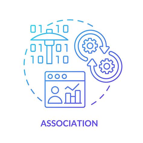 Association Blue Gradient Concept Icon Data Mining Technique Abstract