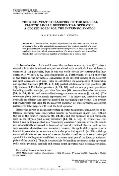 The Resolvent Parametrix Of The General Elliptic Linear Differential