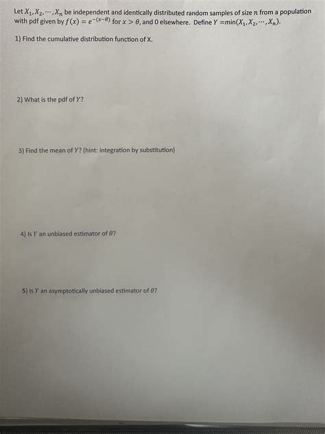 Solved Let X X Cdots Xn Be Independent And Identically Chegg Com