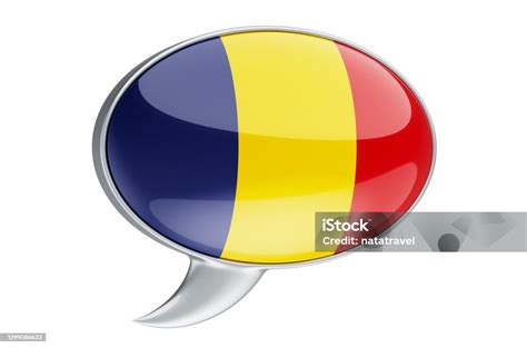 루마니아 국기가 있는 스피치 풍선 흰색 배경에서 격리된 3d 렌더링 교습에 대한 스톡 사진 및 기타 이미지 교습 교육 기 Istock