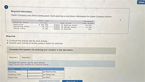 Solved Classify Each Activity As Facility Product Batch