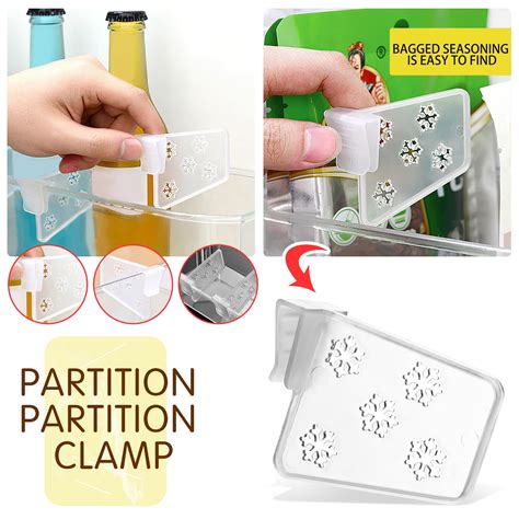 Adjustable Fridge Door Divider Clear Plastic Refrigerator Bin