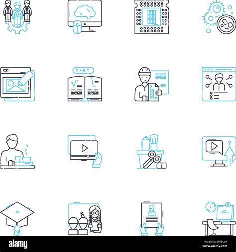 Pedagogical Aspects Linear Icons Set Curriculum Teaching Learning Education Assessment