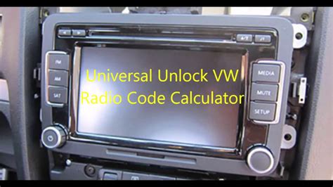Vw Volkswagen Radio Code Calculator Unlock Any Vw Car Radio Device With Locked Screen Youtube