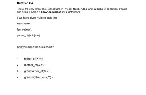 Solved There Are Only Three Basic Constructs In Prolog