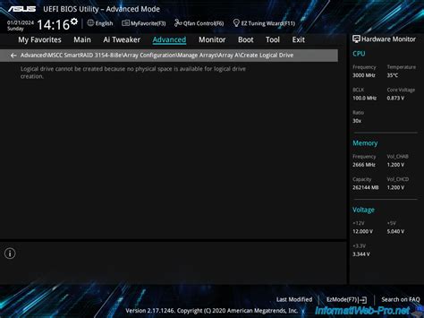 Configure Your Adaptec Smartraid 3154 8i8e Controller Via The Bios Of An Asus Motherboard In