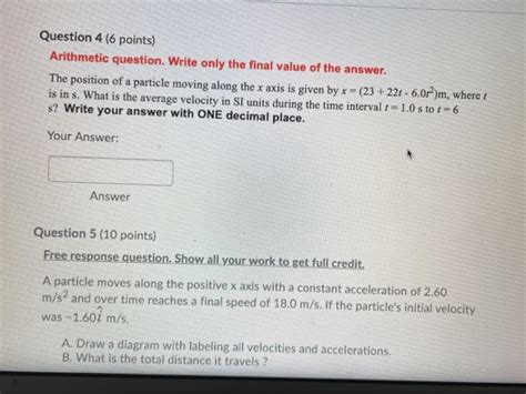 Solved Question Points Arithmetic Question Write Only Chegg Com