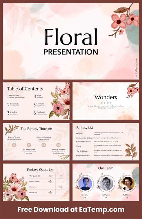 Free Floral Powerpoint Template Eatemp