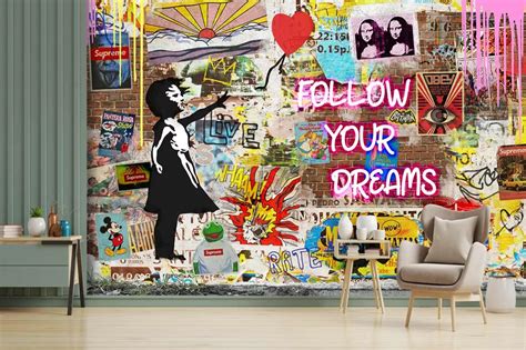 Papier Peint Street Art Et Graffiti La Fille Au Ballon Par Izoa