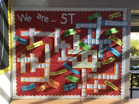 We Are 5t New Class Display With Crossword Names And Character