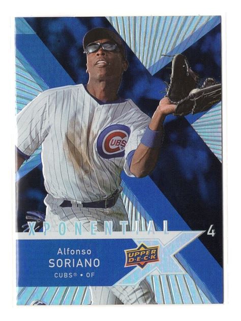 Baseball Card 2008 Alfonso Soriano X4 As Chicago Cubs Upper Deck Xponential Ebay