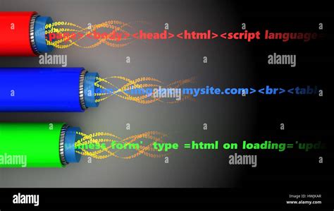 3d Illustration Of Fiber Optics And Internet Data Stream Inside Stock