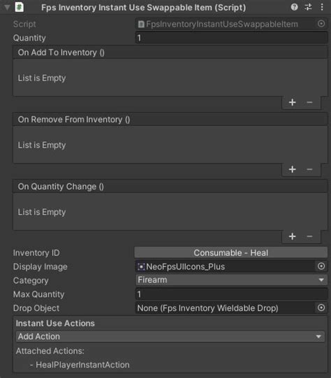 Fpsinventoryinstantuseswappableitem Monobehaviour Neofps Scripting Reference