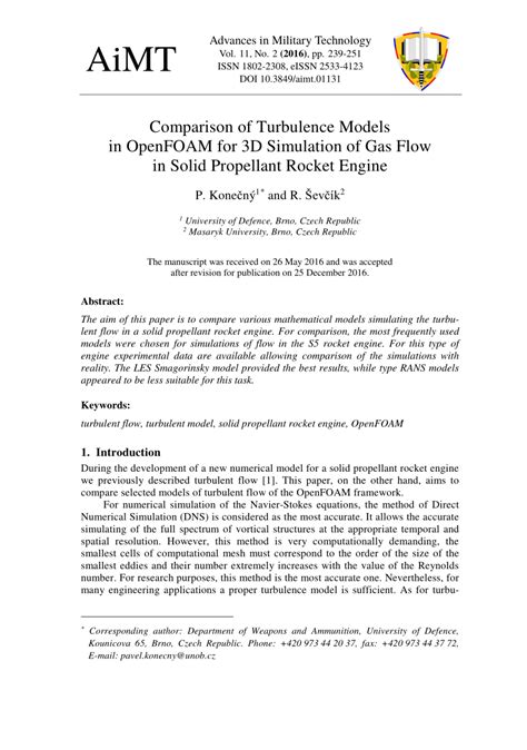 Pdf Comparison Of Turbulence Models In Openfoam For 3d Simulation Of Gas Flow In Solid