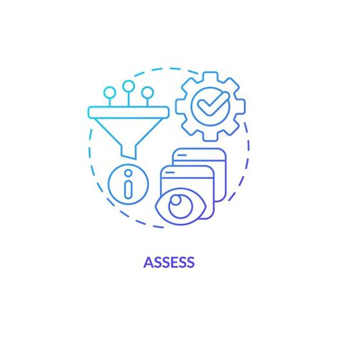 Azul Degradado Evaluar Delgado Línea Icono Concepto Aislado Vector Ilustración Representando
