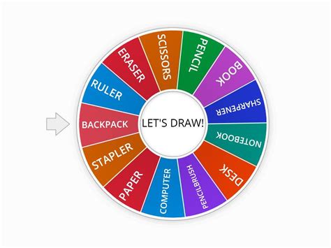 School Objects Wheel Spin The Wheel